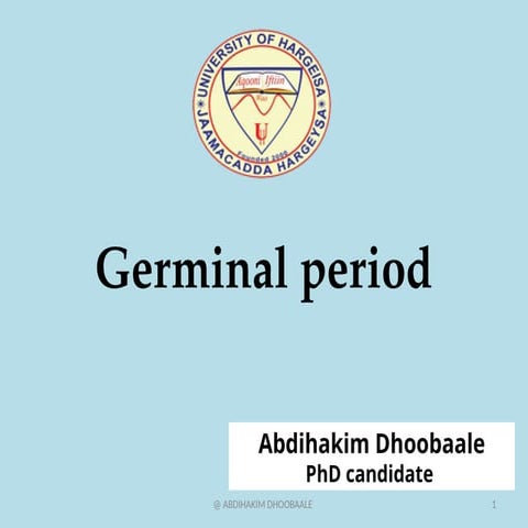 4 Germinal period.pptx first stage of human development | PPTX