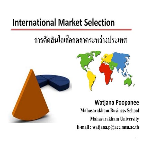 International market selection (Ch.4) - Global Marketing | PDF