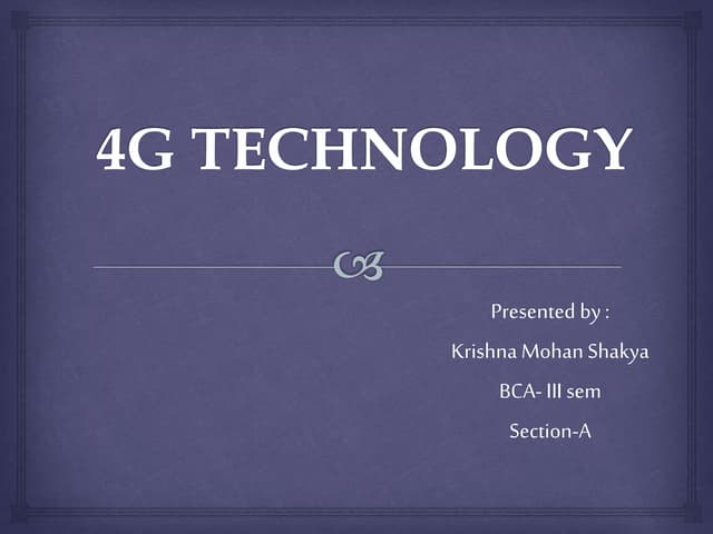 presentation on 4g technology | PPTX