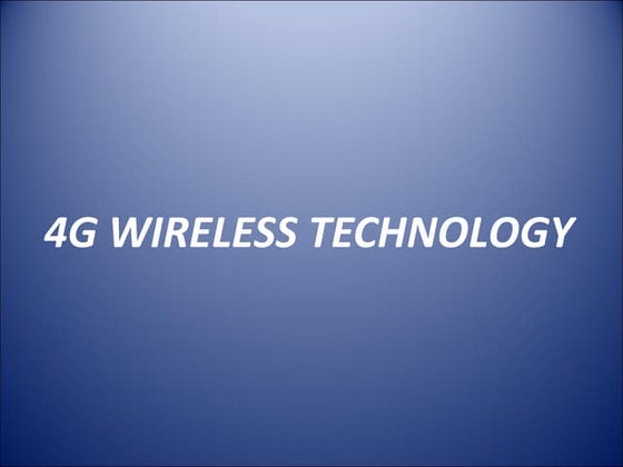presentation on 4g technology | PPT