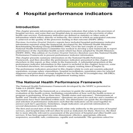 4 Hospital Performance Indicators | PDF