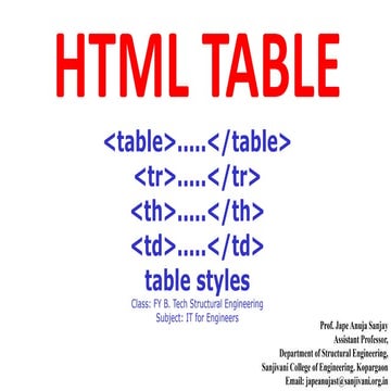 How To Add Table Using Html Html Table Styles Ppt 4576