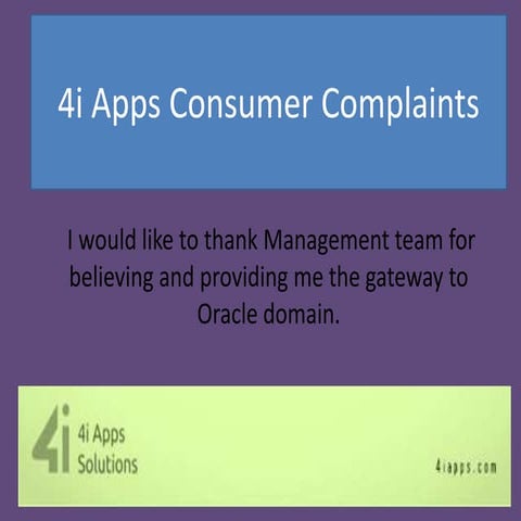 4i apps consumer complaints | PPTX