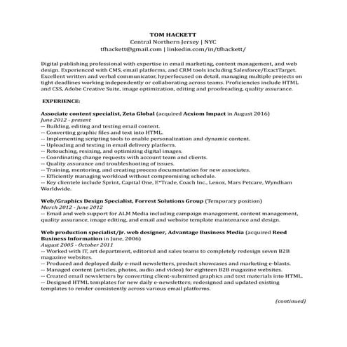 Tom Hackett | PDF | Desktop Publishing | Computer Software and Applications