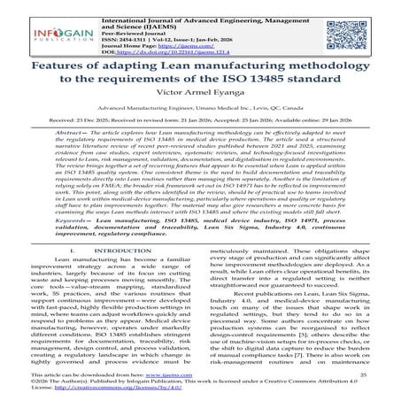 Features of adapting Lean manufacturing methodology to the requirements ...