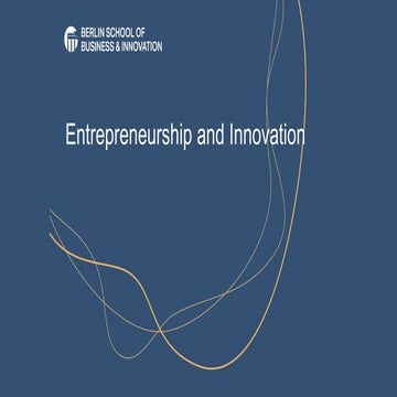 Introduction to innovation and entrepreneurship in a business landscape ...