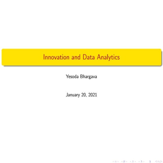Innovation and data analytics | PDF