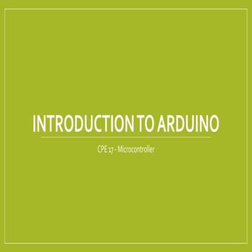 Introduction To Arduino