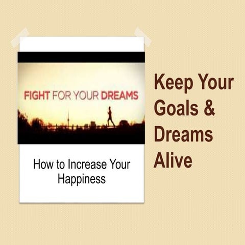 Keep your goals and dreams alive to keep your happiness alive | PPT