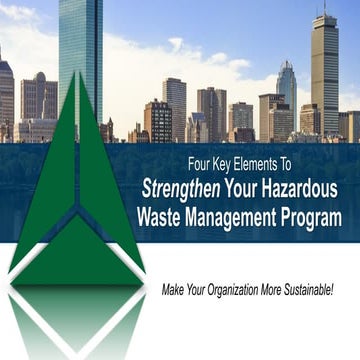 Four Elements to Strengthen Your Hazardous Waste Management Program ...