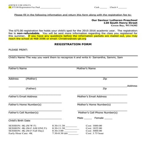 4K Registration Paperwork | PDF