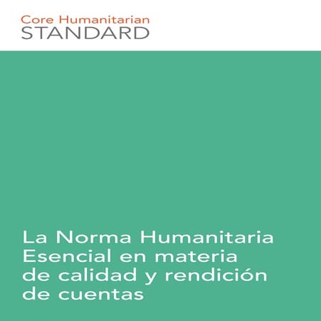 Criterios de Desempeño y Principios en la Intervención Humanitaria en ...