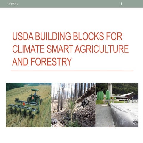 USDA Building Blocks for Climate-Smart Agriculture and Forestry | PDF