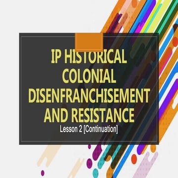 Colonial Disenfranchisement of Indigenous Peoples | PPTX