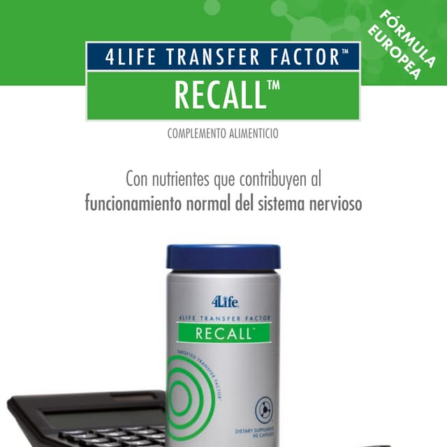 4Life Transfer Factor™ ReCall™ | PDF | Nutrition | Healthy Living