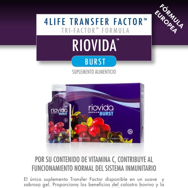 4Life Transfer Factor™ RioVida Burst™ Tri-Factor® Formula | PDF