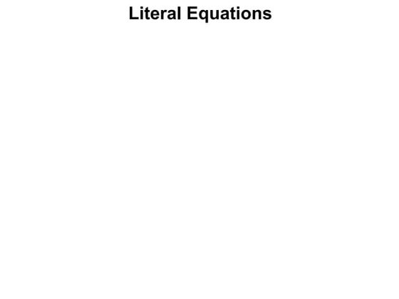 R.4 solving literal equations | PPT