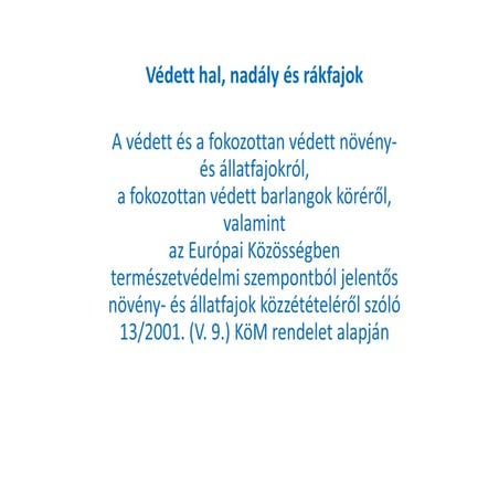Vedett halfajok | PDF