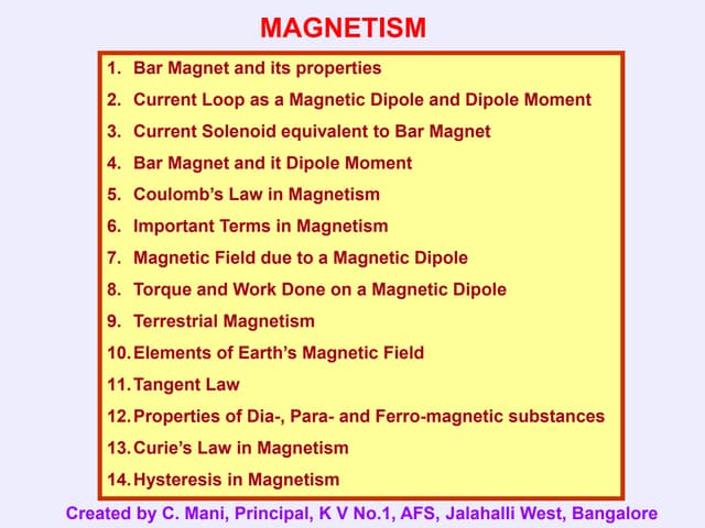 MAGNETIC METHOD IN GEOPHYSICAL SURVEY.pptx | Chemistry | Science