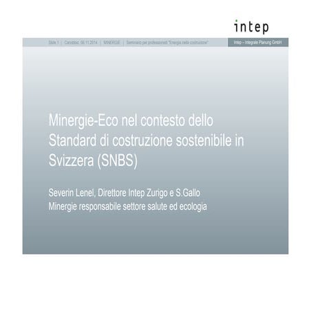 Sistemi di ventilazione negli edifici Minergie: novità ed esperienze | PDF