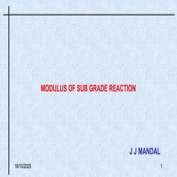 MOD_SUBGRADE REACTION_MOD ELASTICITY for | PPTX