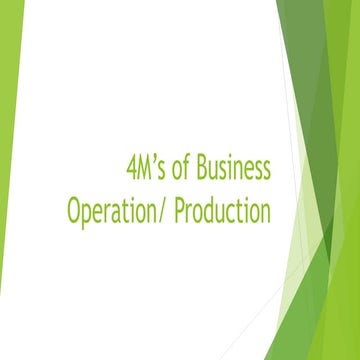 4M’s of Business Operation.pptx | Manufacturing Industry | Industries