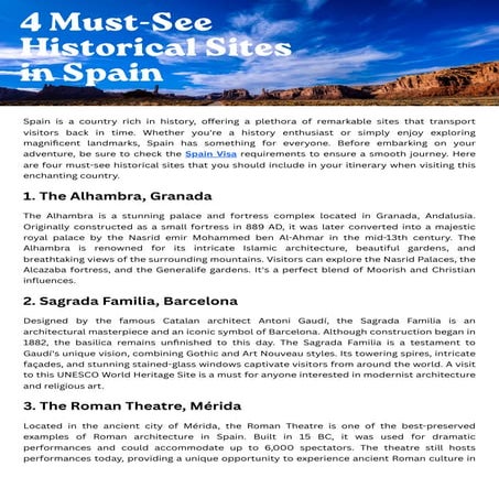 4 Must-See Historical Sites in Spain | PDF