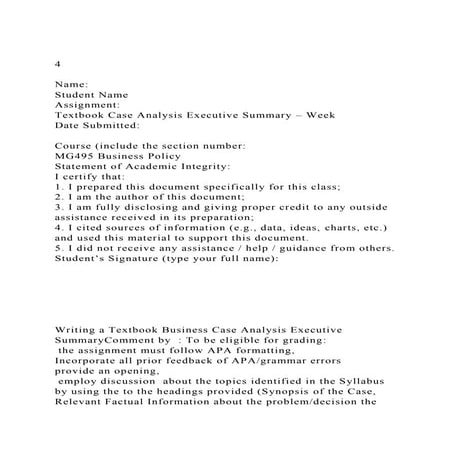 4NameStudent NameAssignmentTextbook Case Analysis Exec.docx
