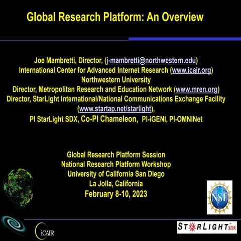 Panel: The Global Research Platform: An Overview | PDF