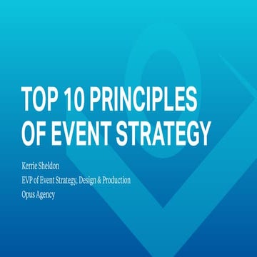 Top 10 Principles of Event Strategy | PPT