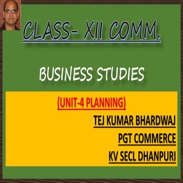 class 12 bbs pptx of chapter plannig it includes all the topics | PDF