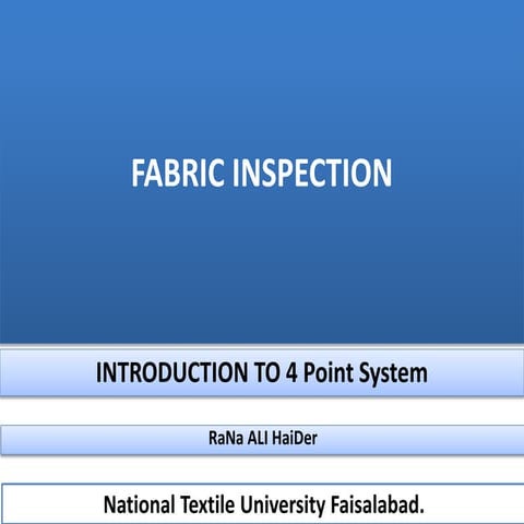 4 point system for Fabric Inspection | PPTX