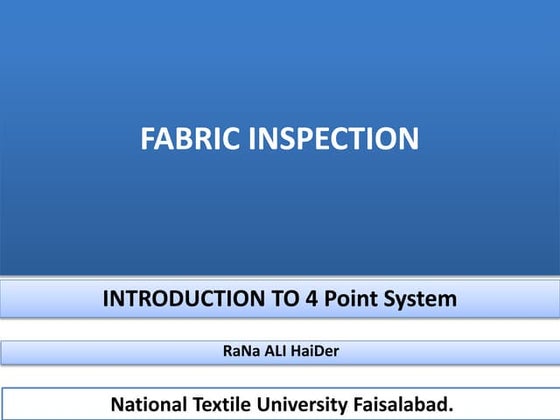 Fabric inspection-system | PPT