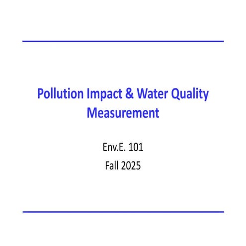 02 - Stream & Effluent standards, Oxygen sag curve, Self Purification.pptx