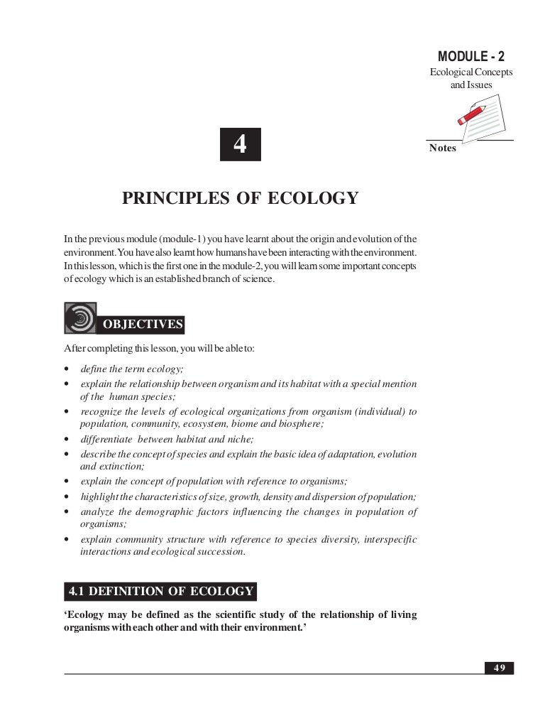 4 principles of ecology