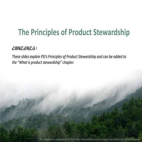 4 Principles of product stewardship | PPTX