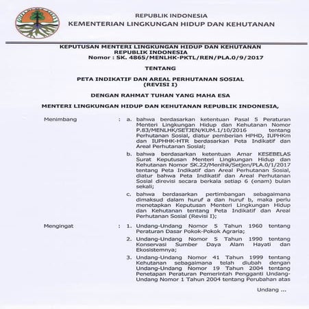 SK Menteri LHK tentang PIAPS Revisi I | PDF