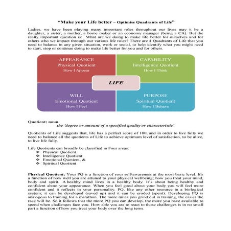 4 Quadrants of Life | PDF
