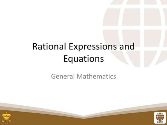 Solving rational equations | PPT