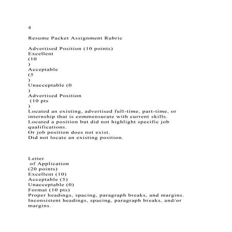 Resume Rubric | PDF