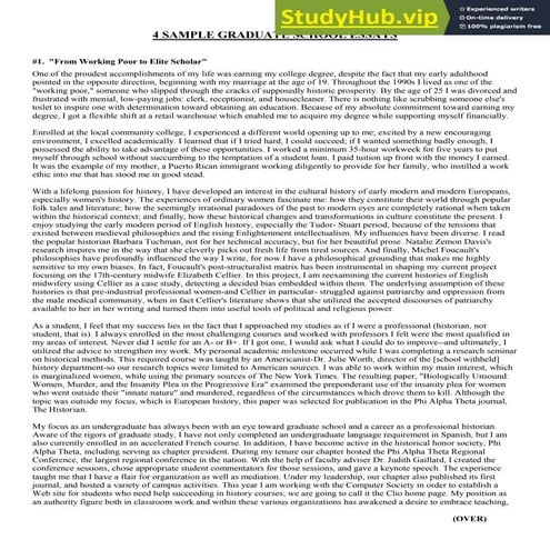 4 SAMPLE GRADUATE SCHOOL ESSAYS | PDF