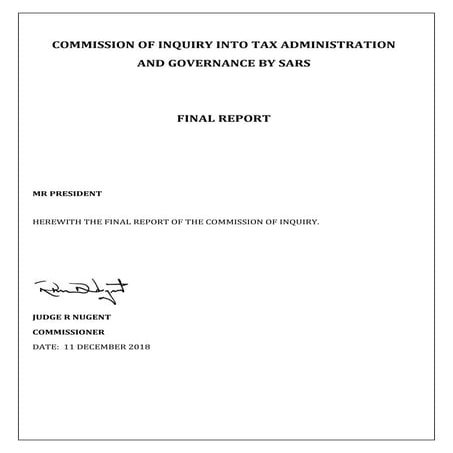 The Presidency - SARS Commission Final Report | PDF