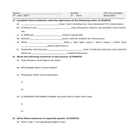 3rd Term test | PDF