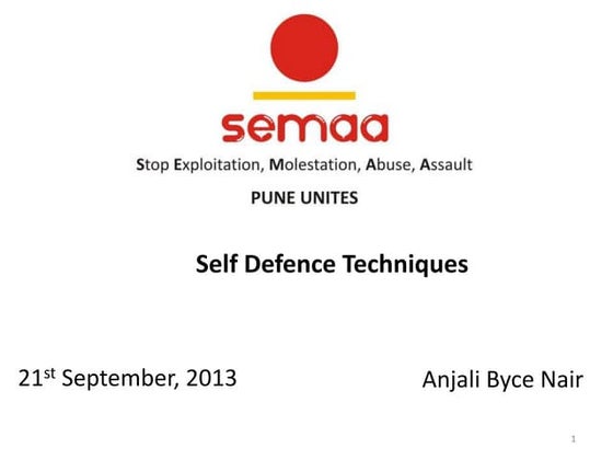 Self defence ppt | PPTX | Martial Arts | Sports
