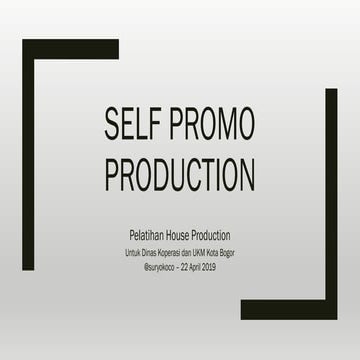 Self Promo Production | PDF