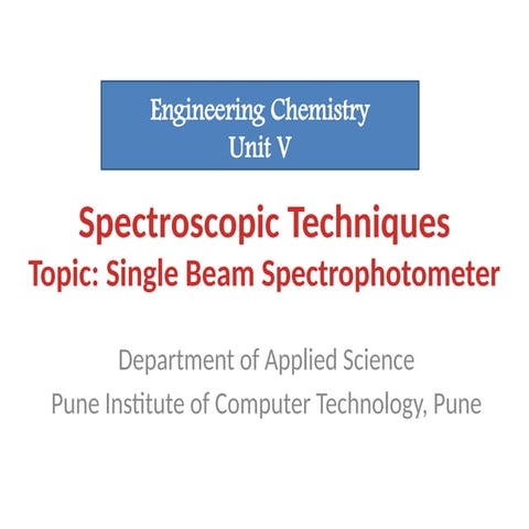 Single bean spectrometer physics content | PPTX
