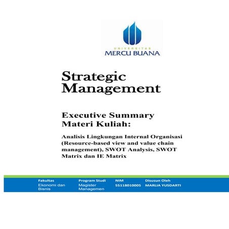 Market Based View (MBV) / Pandangan berbasis pasar | PPTX