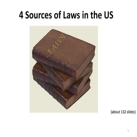 4 Sources Of Laws In The US | PPTX