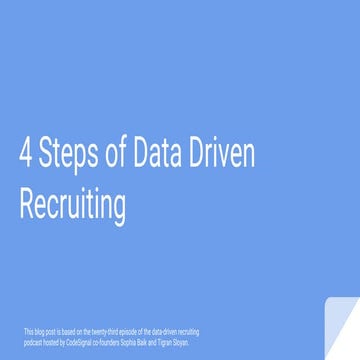 4 Steps of Data Driven Recruiting | PPTX