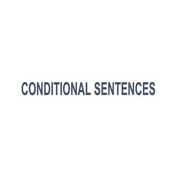 Conditional Sentences and its Types | PPTX | Programming Languages ...